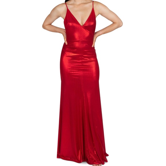 dear moon | Dresses | Nwt Red Foil Gown Dress Size 7 | Poshmark